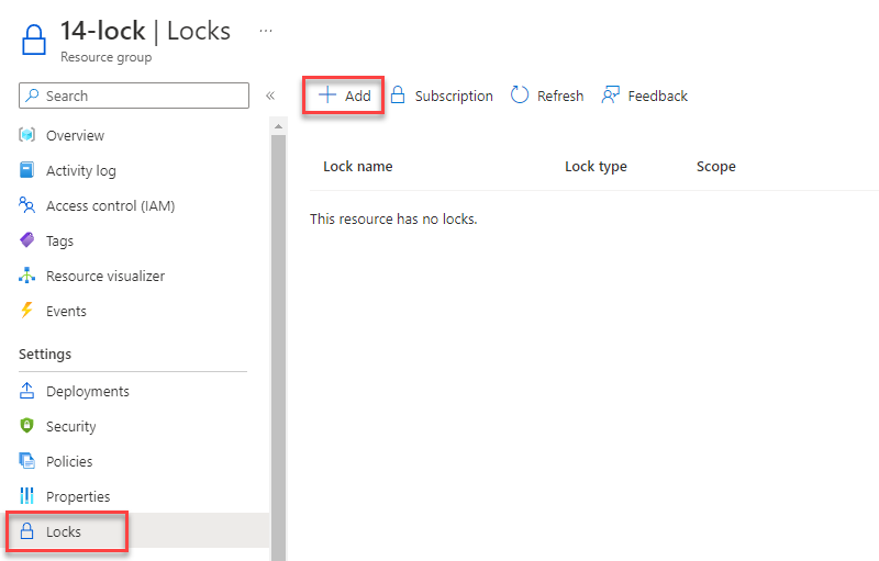 14 - Manage resource locks (5 min) | Digicomp - Azure Fundamentals Labs